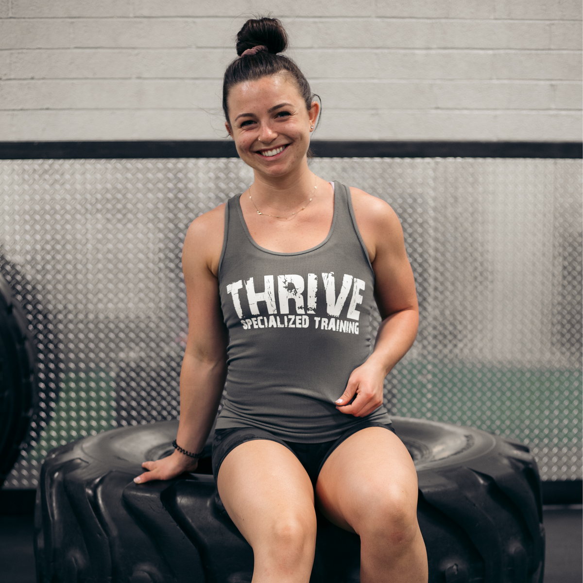 Grey THRIVE tank w/ white logo – Ryan Read Thrive